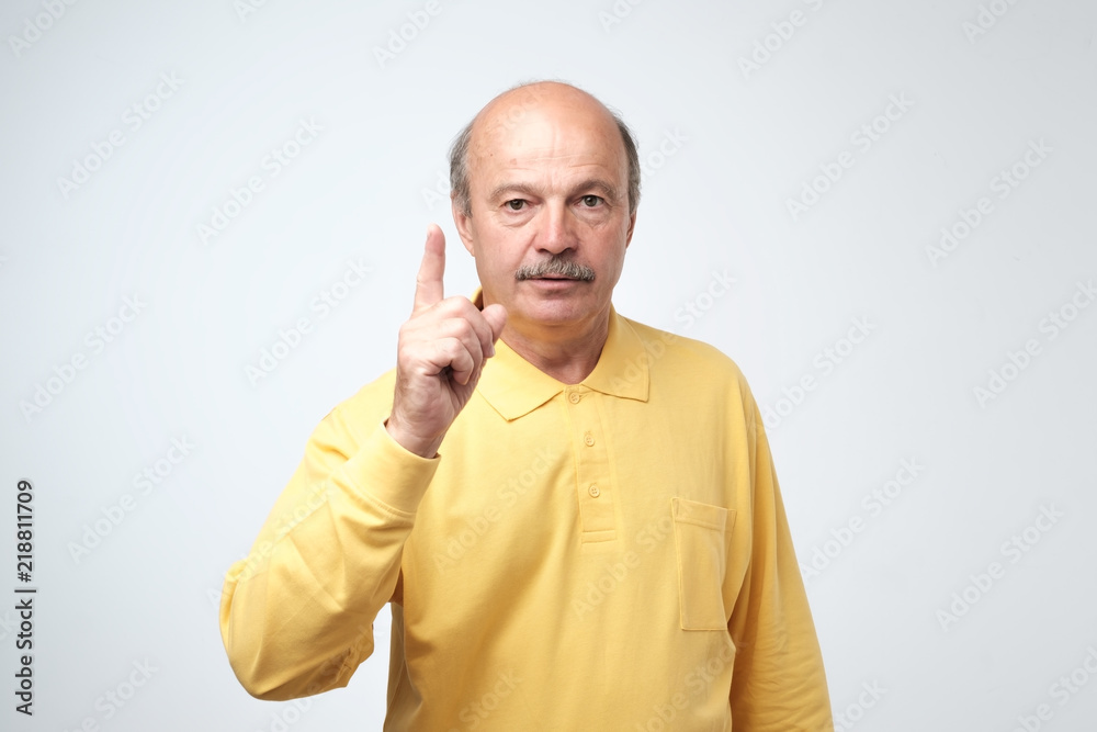 You are not aloud to do it. Strict handsome mature bald man prohibits ...