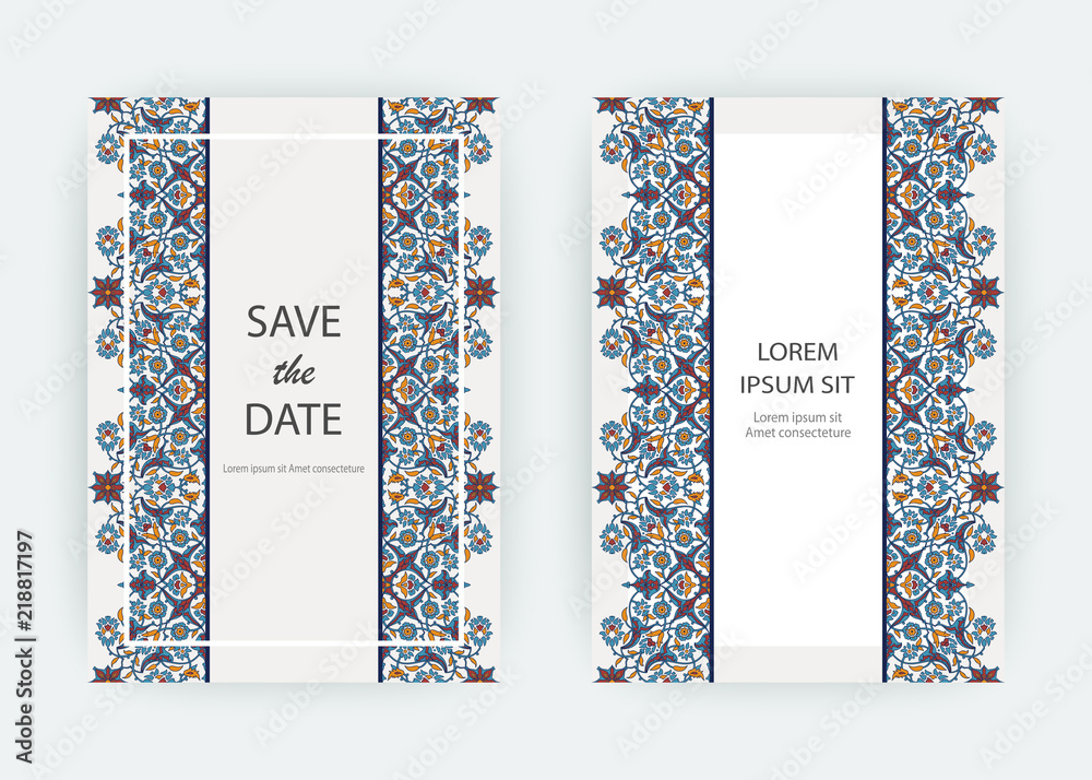 Arabesque floral decoration print, border design template vector ...