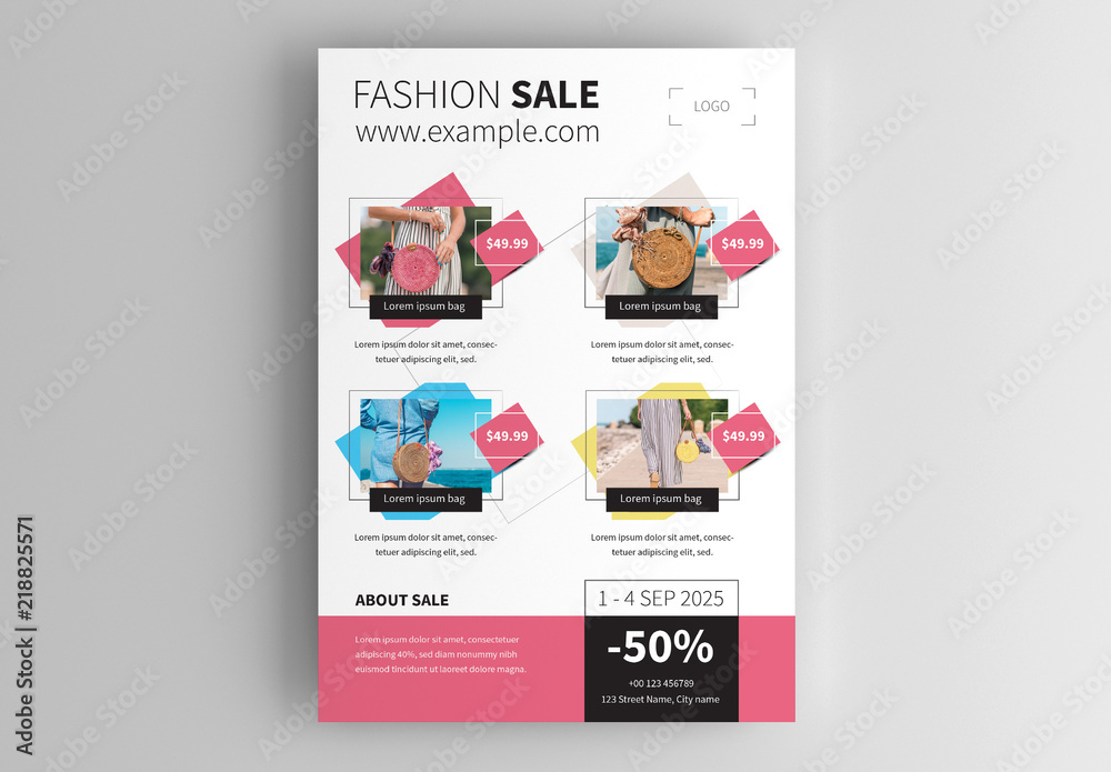 Business Product Sales Flyer Layout Stock Template | Adobe Stock