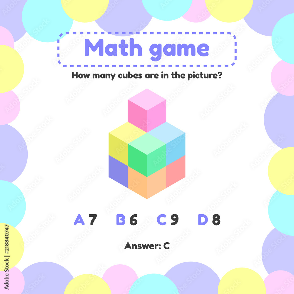Vector illustration. Mathematical logic game for preschool and school ...