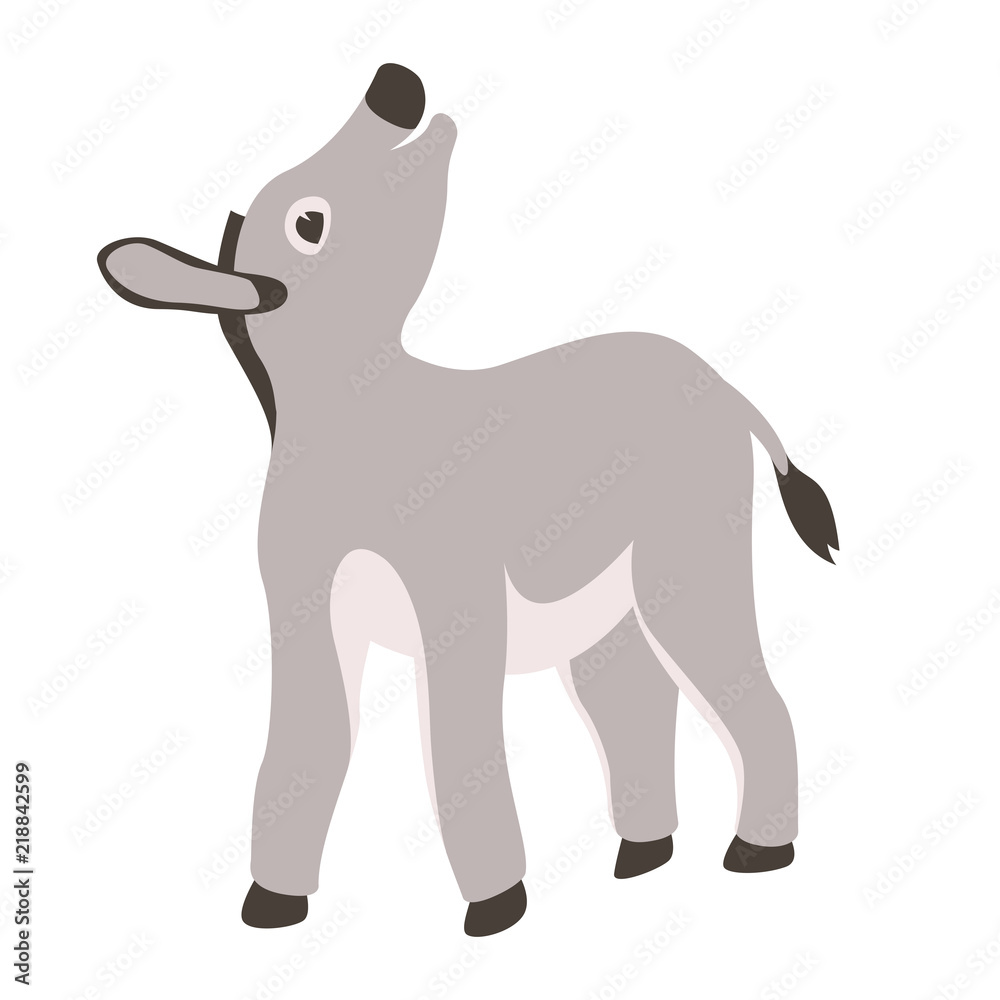 burro cartoon vector illustration flat style front Stock Vector | Adobe ...