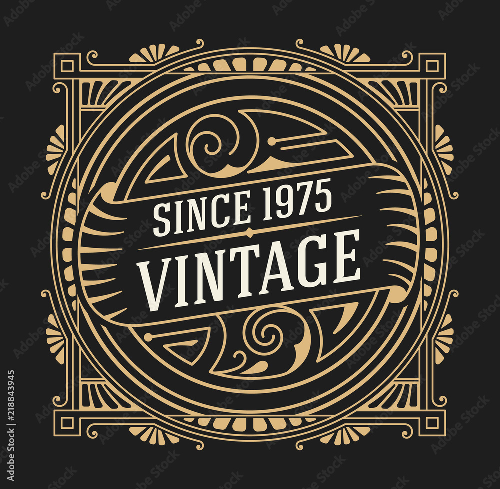 Art deco frame and label design, Resource for Hotel, Spa, Restaurant ...