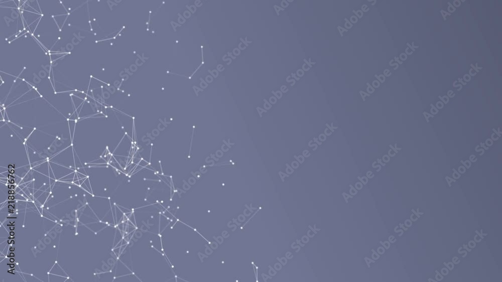 Abstract white plexus particles video moving background. Triangles ...