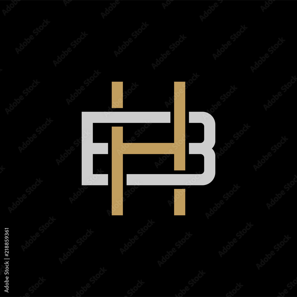 Initial letter B and H, BH, HB, overlapping interlock logo, monogram ...