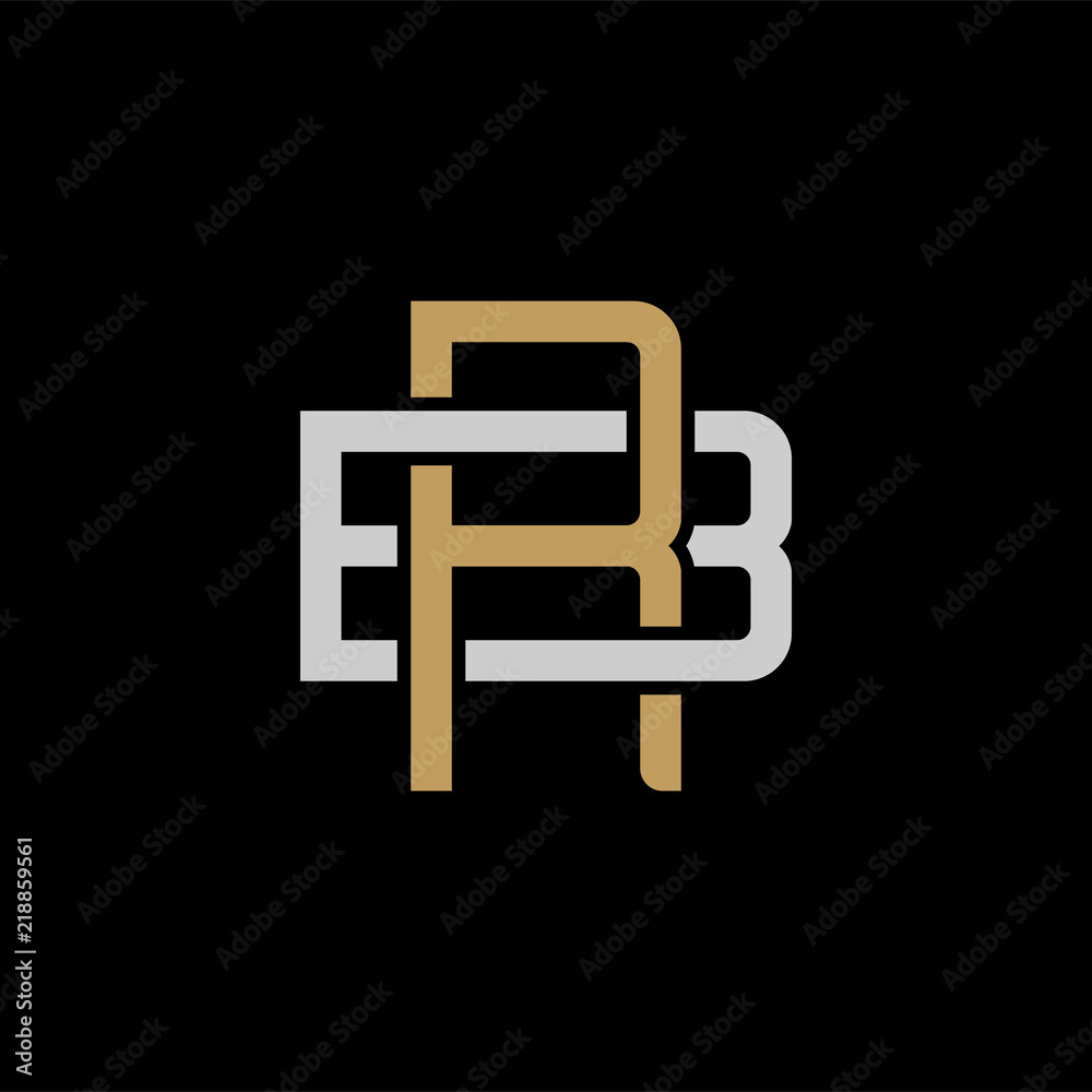 Initial letter B and R, BR, RB, overlapping interlock logo, monogram ...