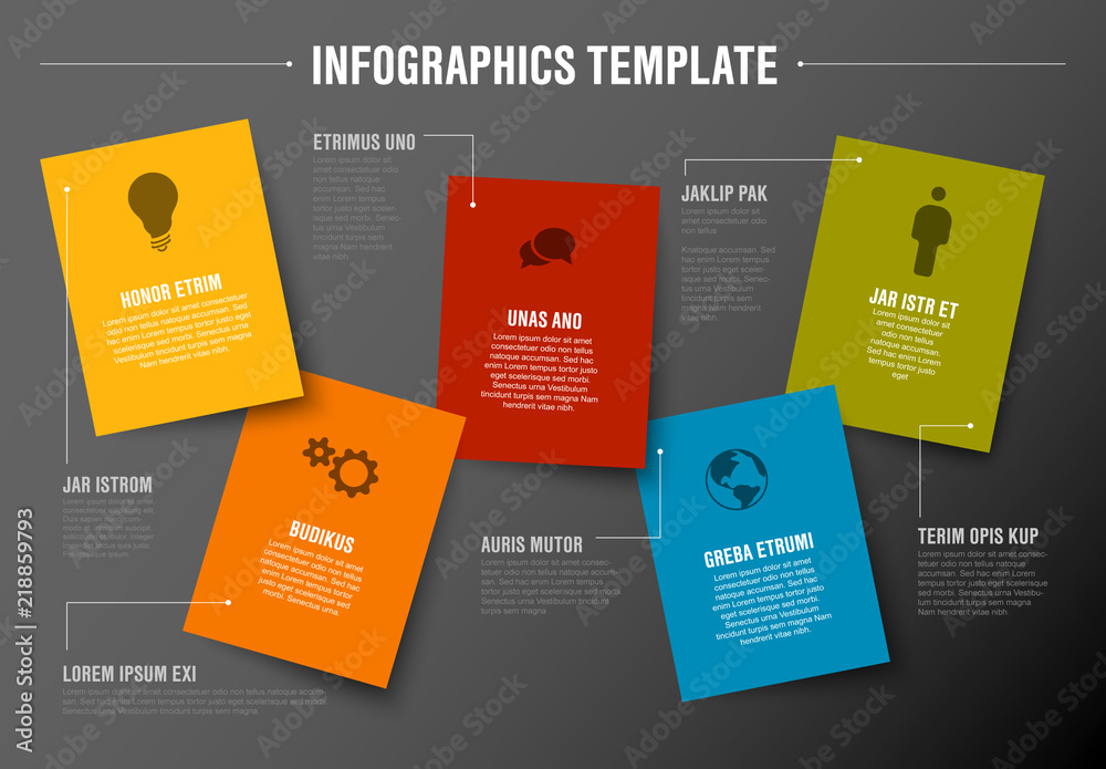 Infographic Layout with Cards Stock Template | Adobe Stock