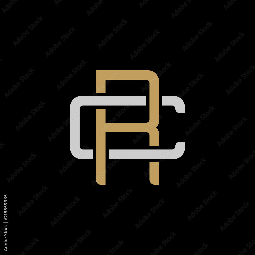 Initial letter C and R, CR, RC, overlapping interlock logo, monogram ...