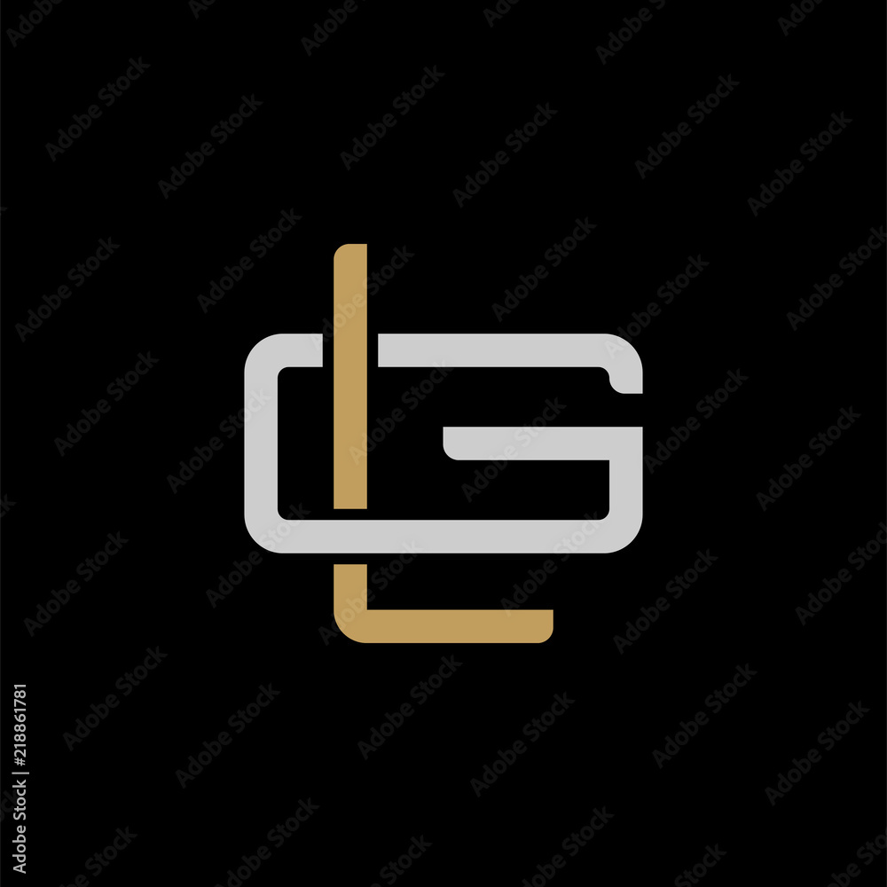 Initial letter G and L, GL, LG, overlapping interlock logo, monogram ...