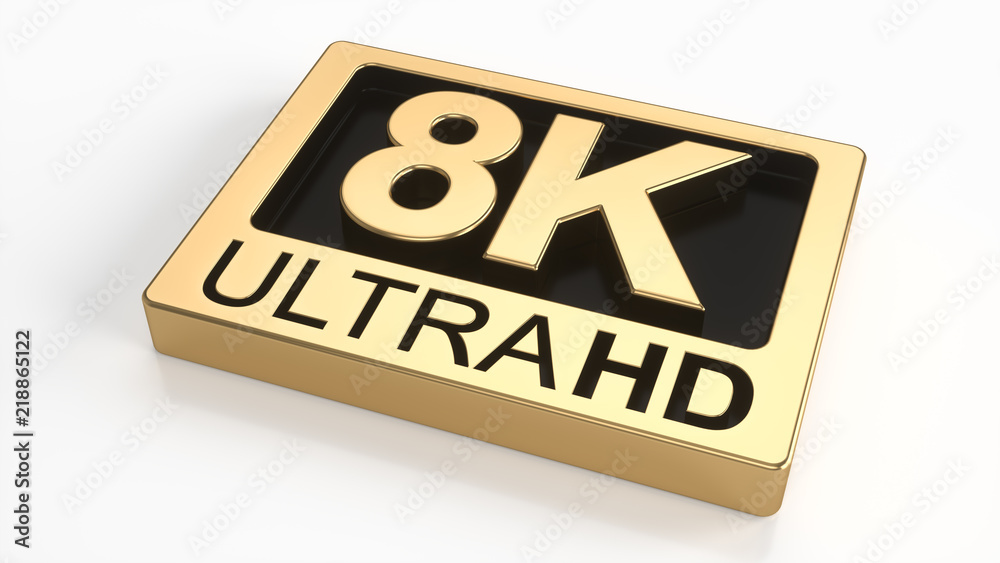 8K ultra hd symbol isolated on white background. Television technology ...