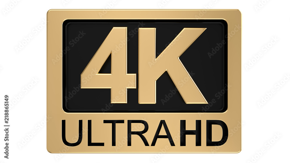 4K ultra hd symbol isolated on white background. Television technology ...