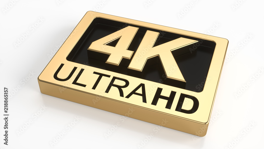 4K ultra hd symbol isolated on white background. Television technology ...