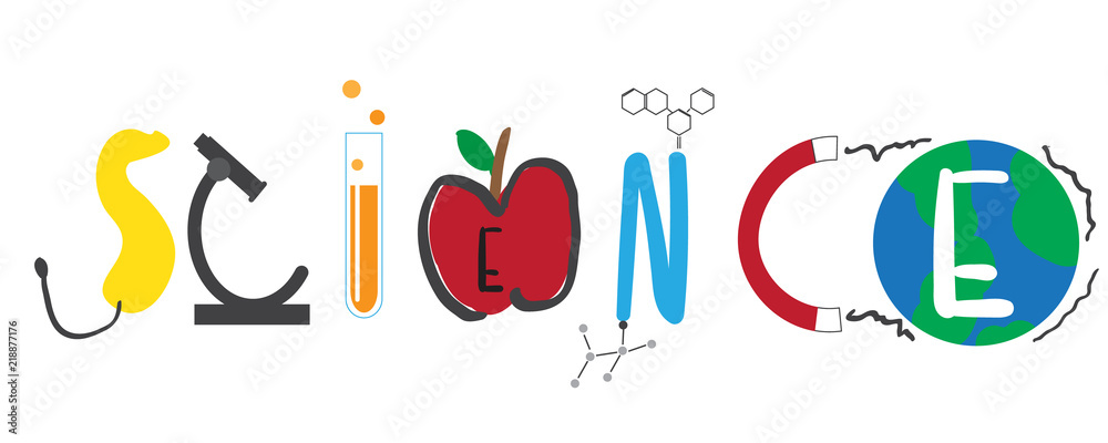 Science text word in stem science technology chemical physics astronomy ...