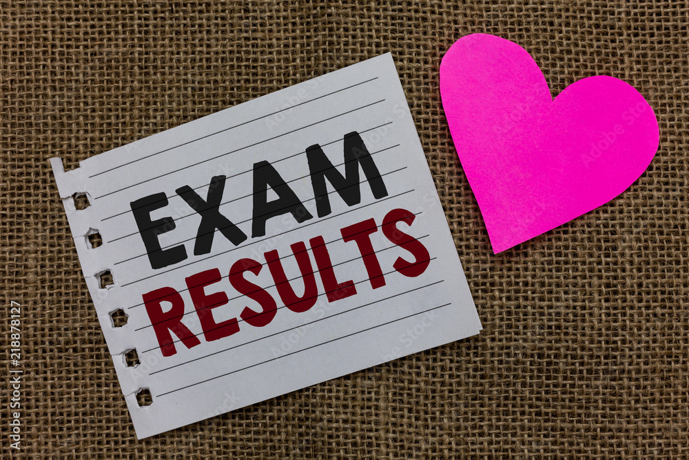 Conceptual hand writing showing Exam Results. Business photo text An ...