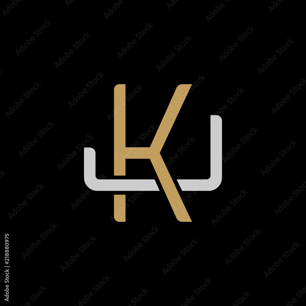 Initial letter J and K, JK, KJ, overlapping interlock logo, monogram ...
