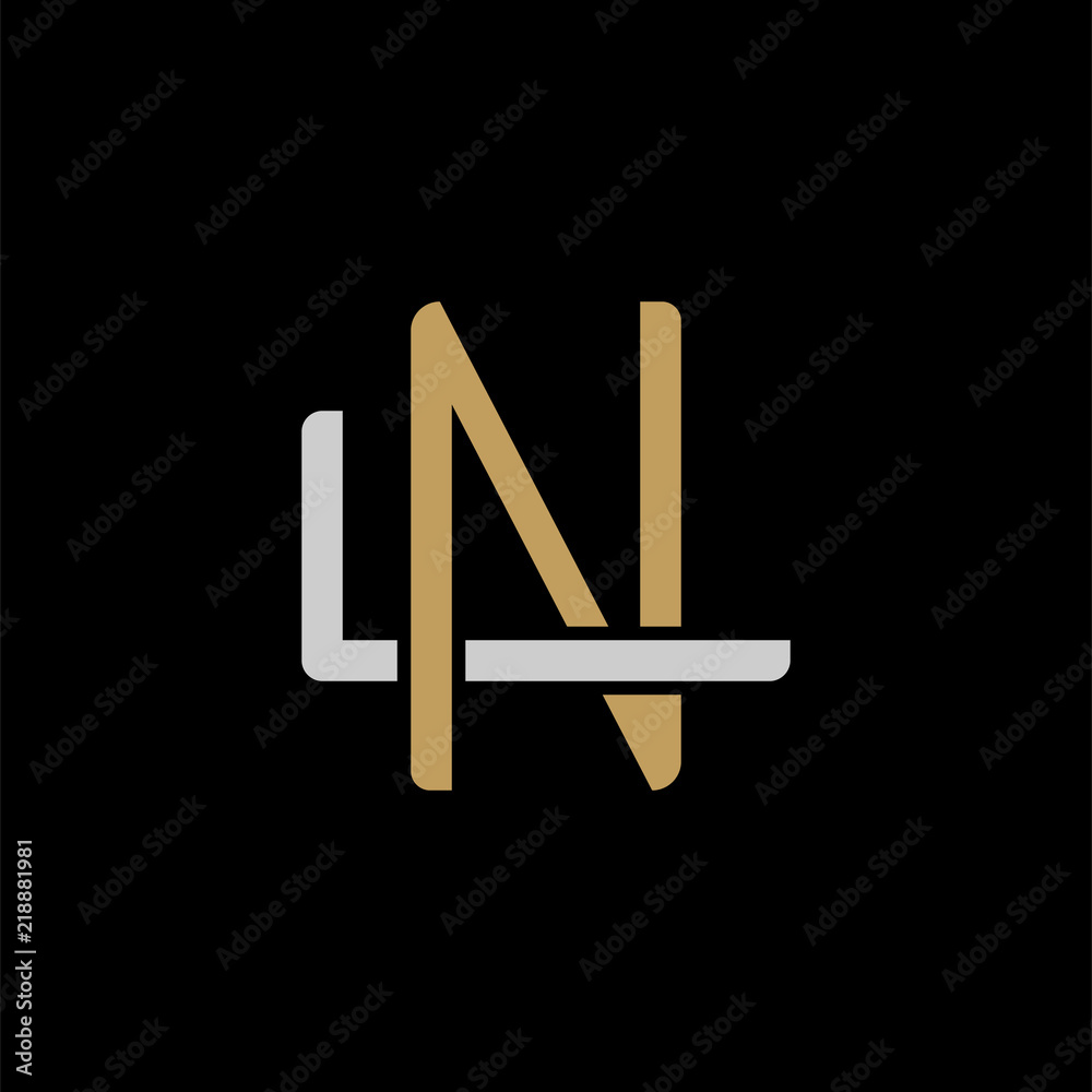 Initial letter L and N, LN, NL, overlapping interlock logo, monogram ...