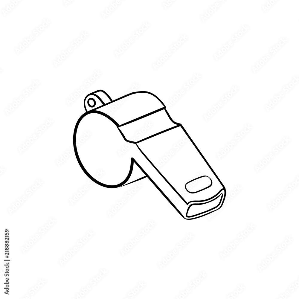 Vettoriale Stock Whistle hand drawn outline doodle icon. Competition ...