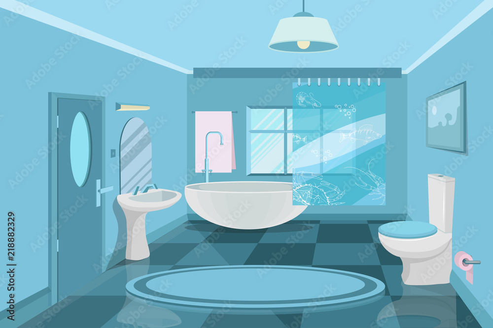 bathroom interior modern, 3d, bathroom design, interior of the room in ...