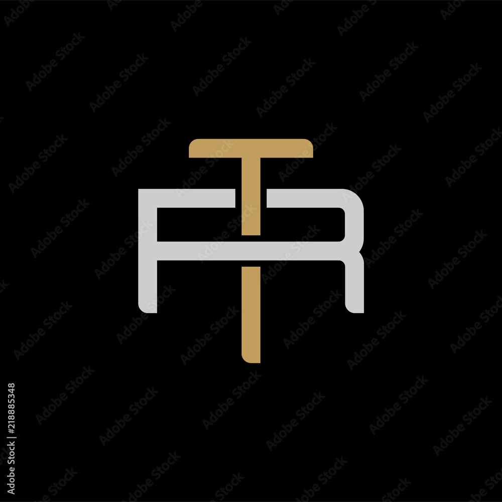 Initial letter R and T, RT, TR, overlapping interlock logo, monogram ...