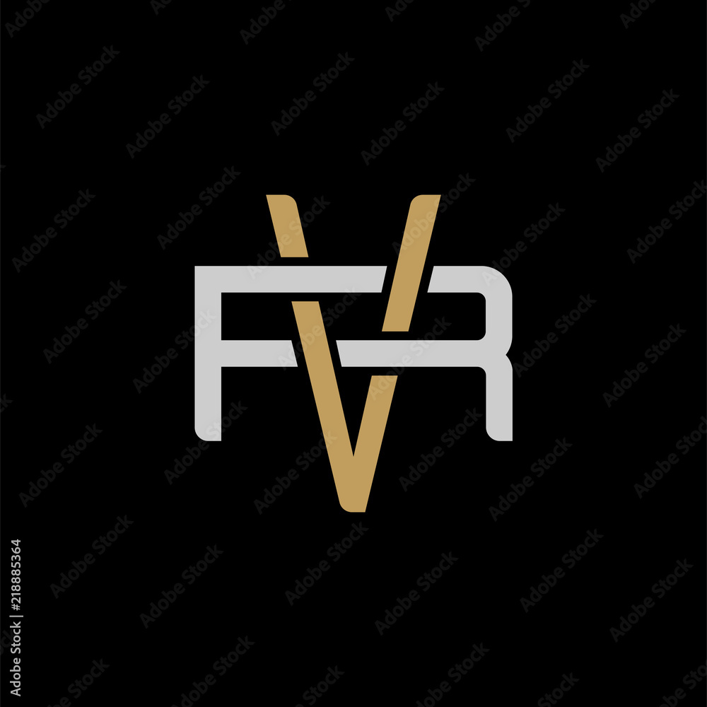 Initial letter R and V, RV, VR, overlapping interlock logo, monogram ...