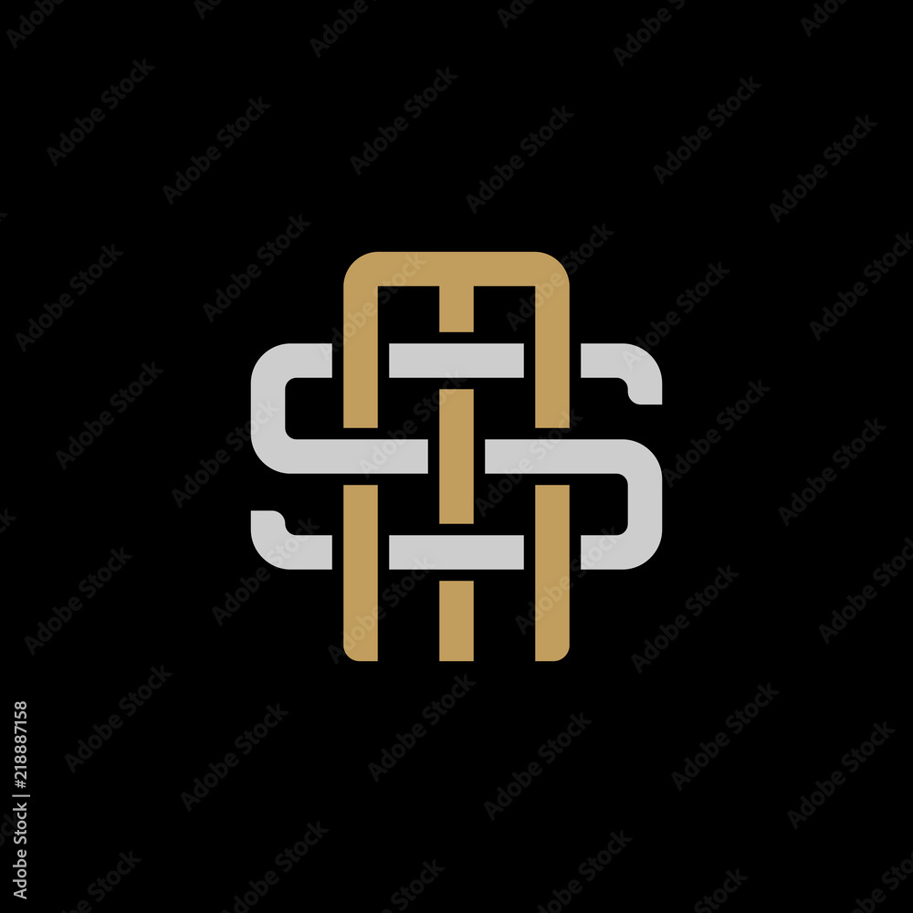Initial letter S and M, SM, MS, overlapping interlock logo, monogram ...