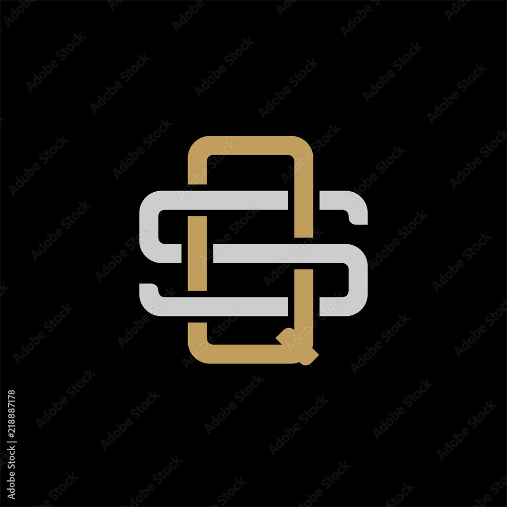 Initial letter S and Q, SQ, QS, overlapping interlock logo, monogram ...