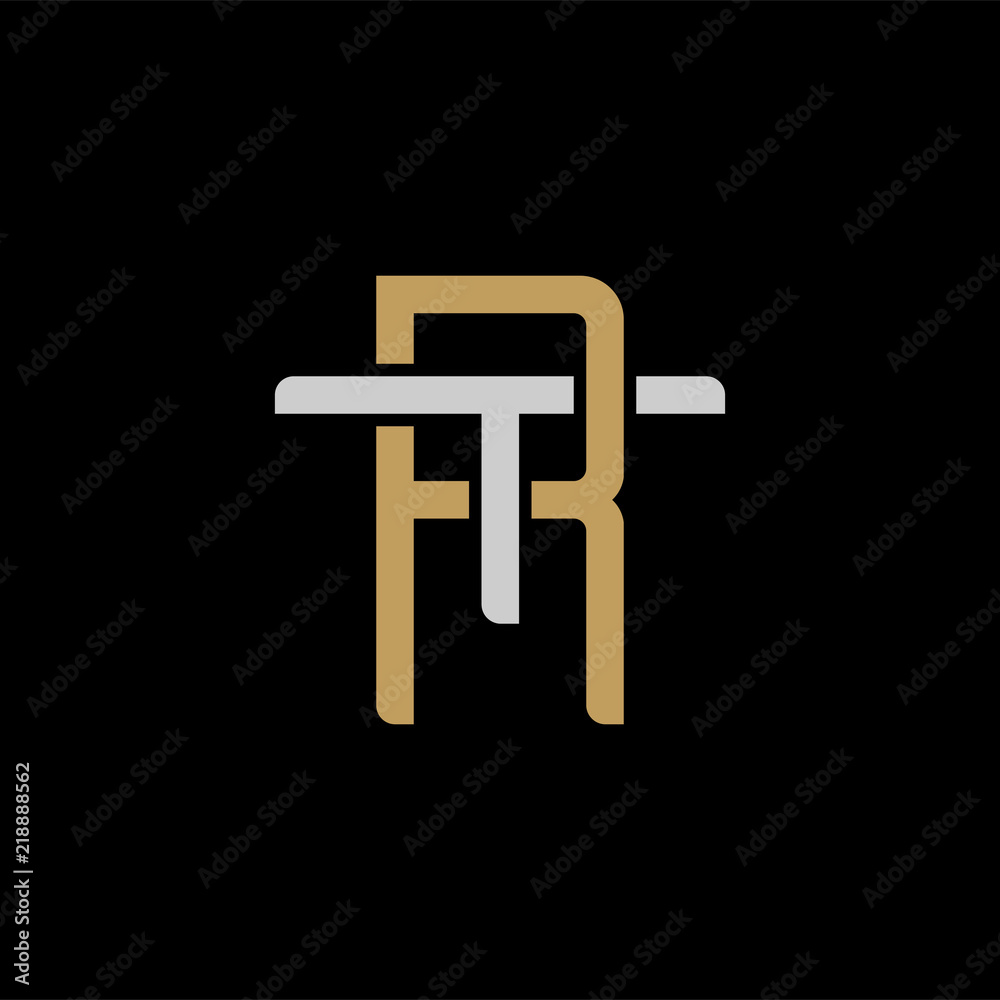 Initial letter T and R, TR, RT, overlapping interlock logo, monogram ...