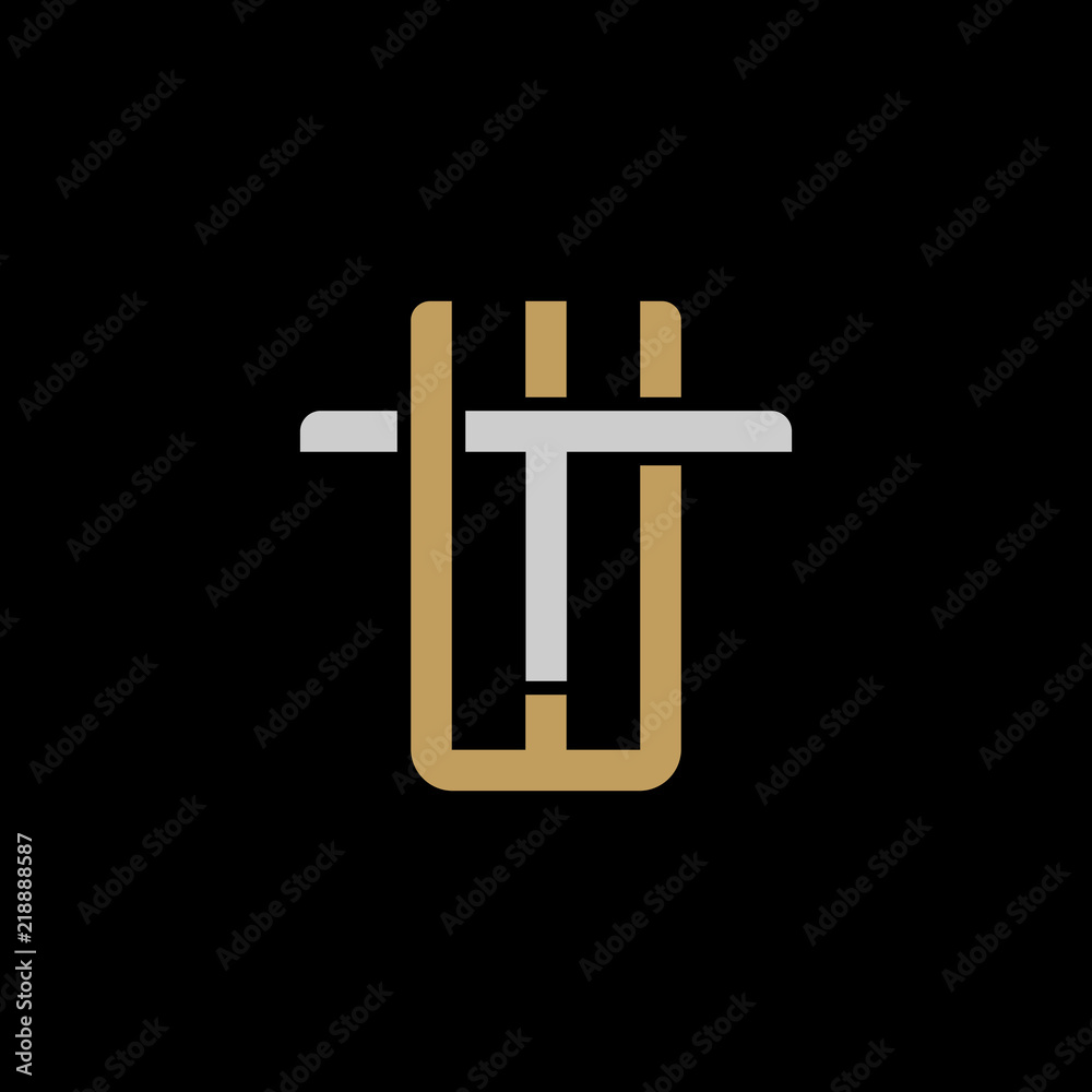 Initial letter T and W, TW, WT, overlapping interlock logo, monogram ...