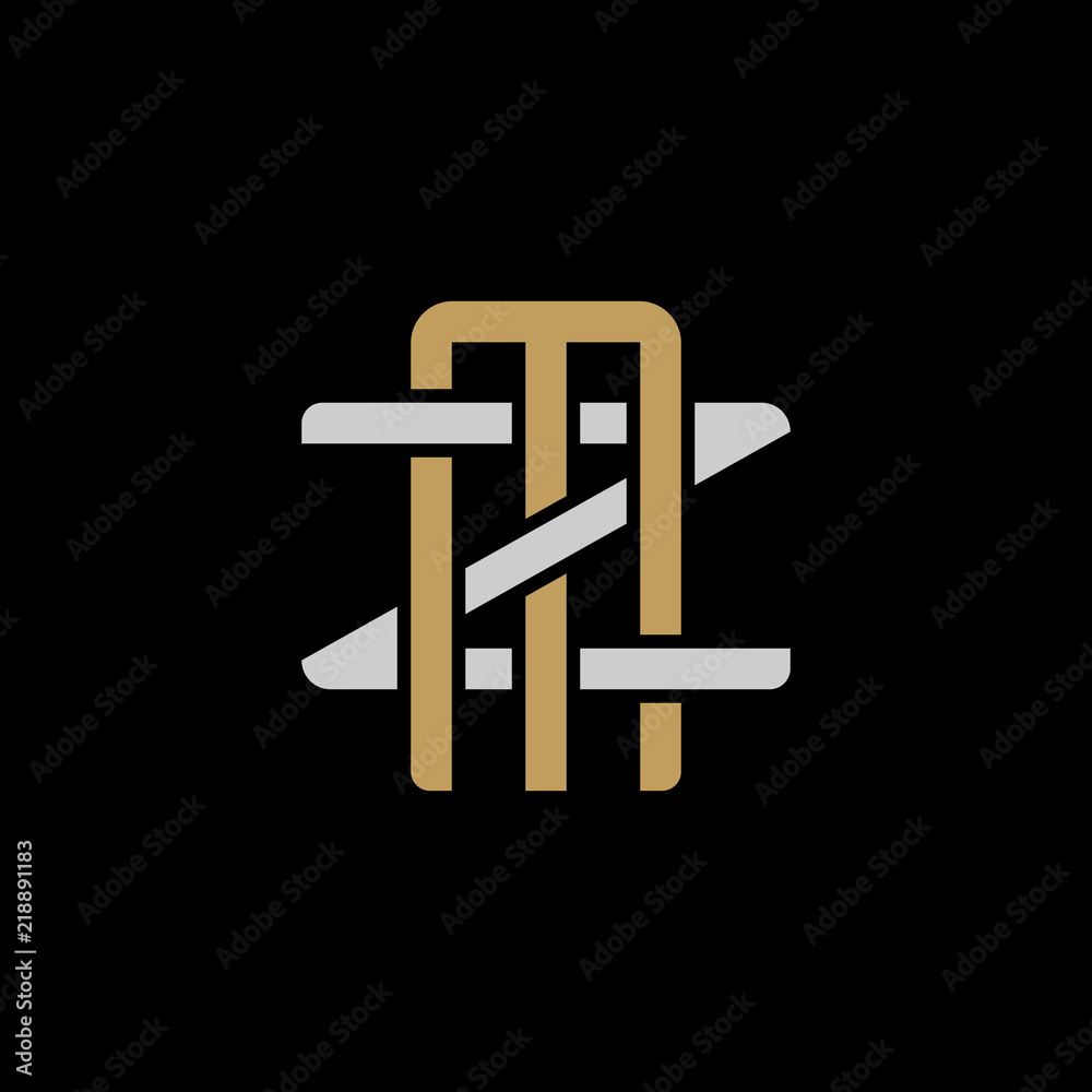 Initial letter Z and M, ZM, MZ, overlapping interlock logo, monogram ...