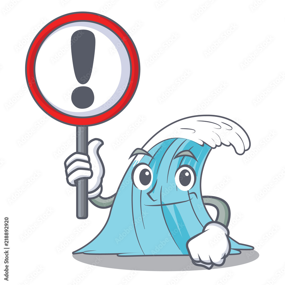 With sign wave character cartoon style Stock Vector | Adobe Stock