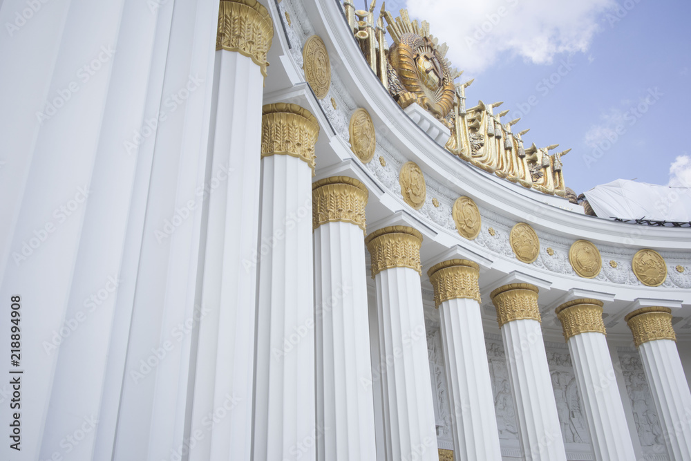 building with columns in Moscow at VDNH Stock Photo | Adobe Stock