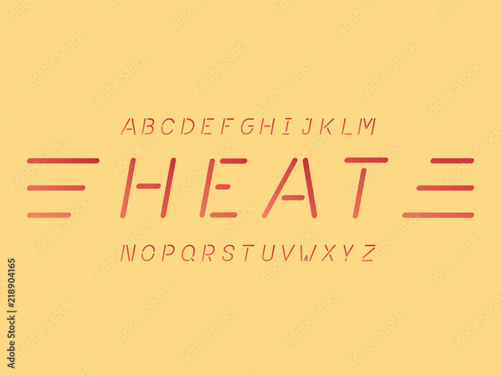Heat font. Vector alphabet Stock Vector | Adobe Stock