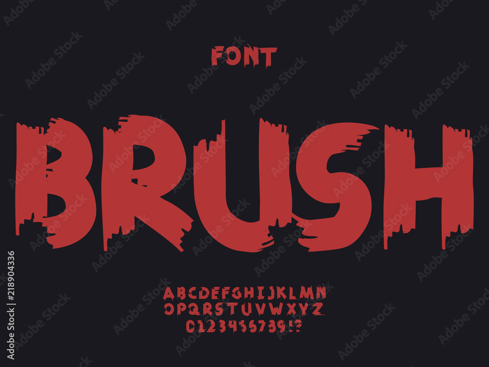 Brush font. Vector alphabet Stock Vector | Adobe Stock