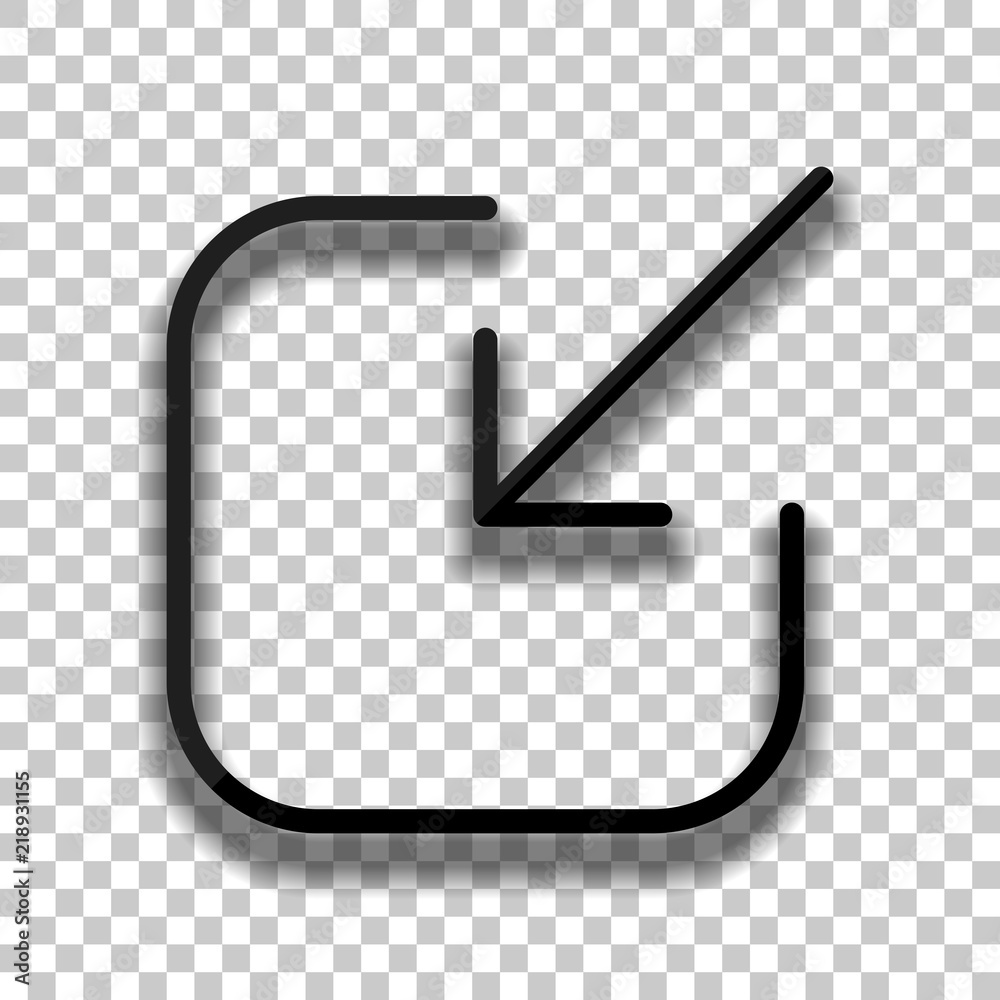 Share, login or download. Diagonal arrow into square. Black glass icon ...