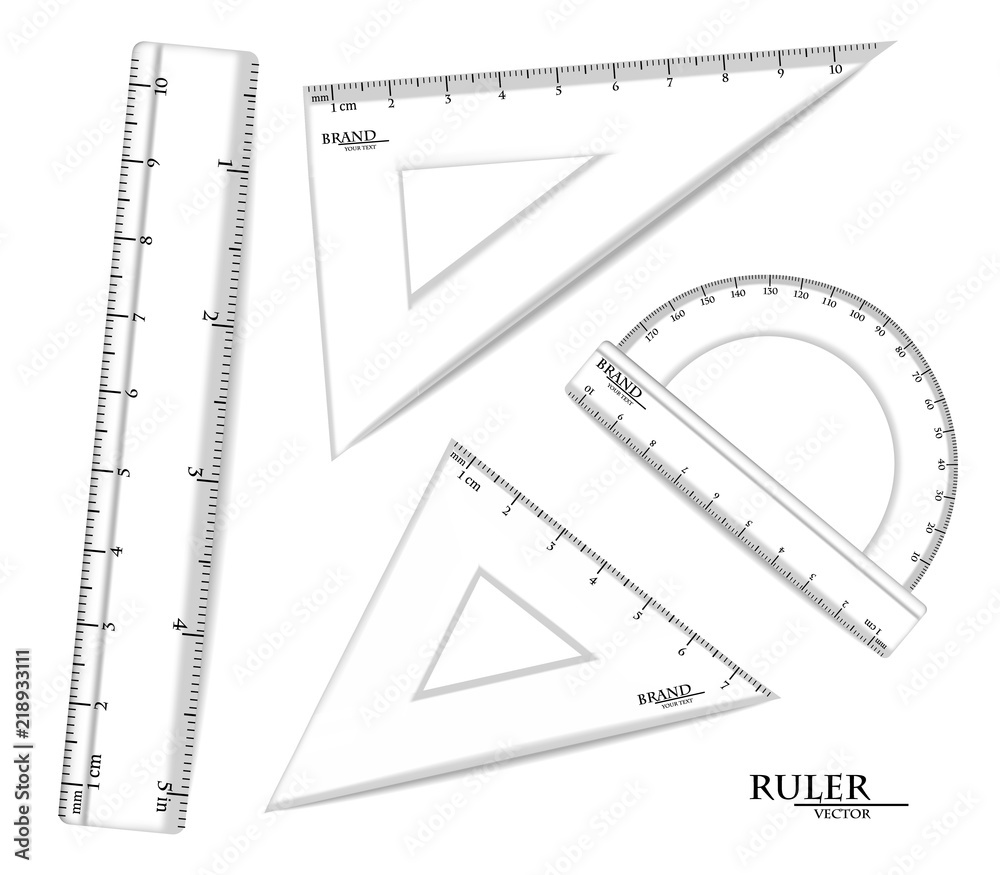 Transparent Rulers set Vector realistic. Drawing set isolated on white ...