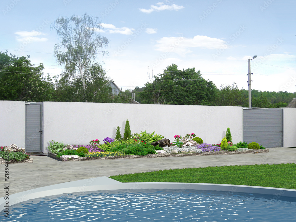 Landscaping ideas and horticultural background integrated into the ...