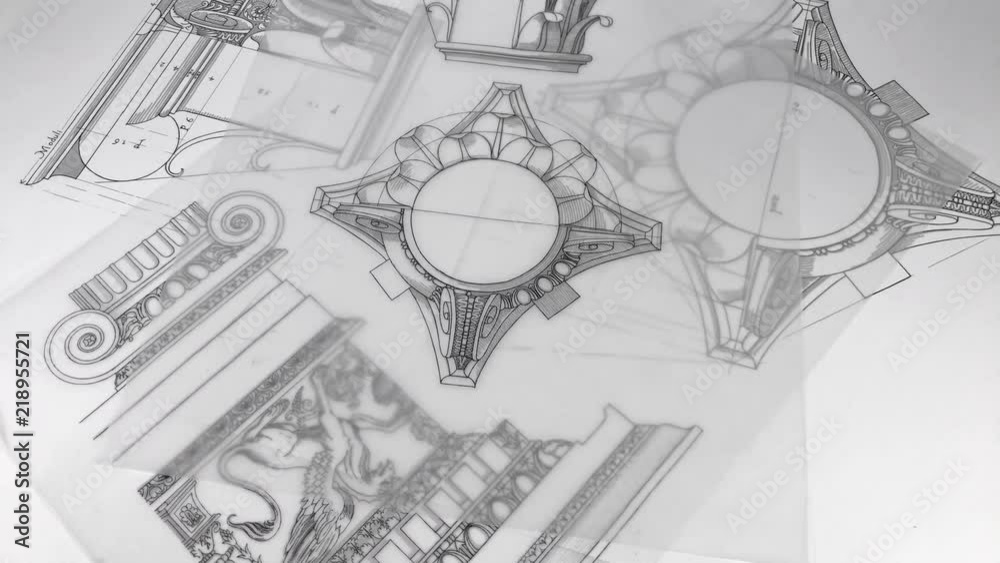 blueprints - drawings of antique architecture - drawings of antique ...