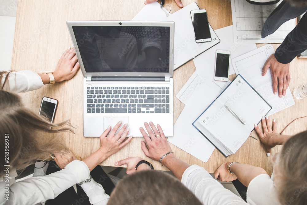 Group of business meeting at the table in the modern office ,Team work ...