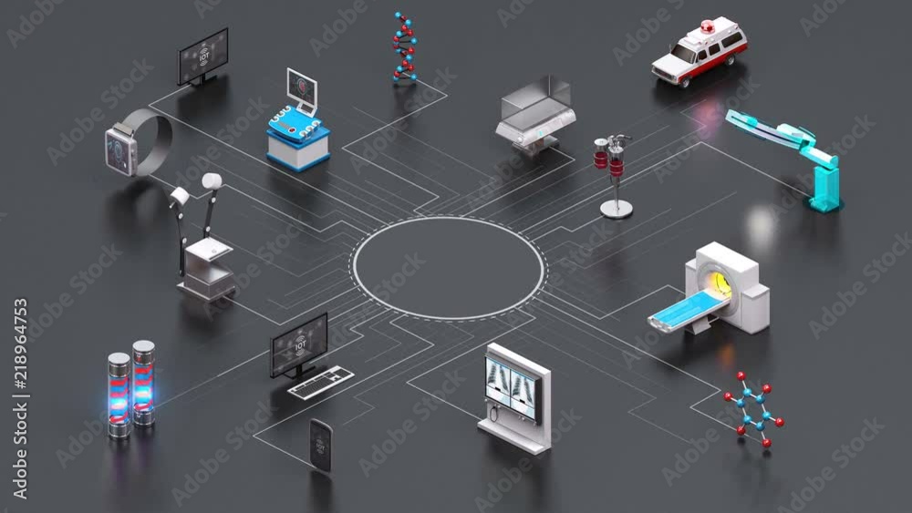 Various Smart health care devices, Medical Equipment connecting network ...