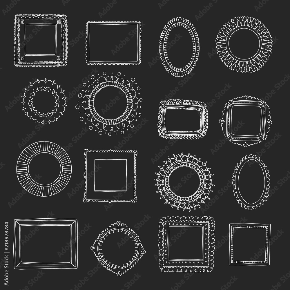 Decorative set template photo frames isolated on white background ...