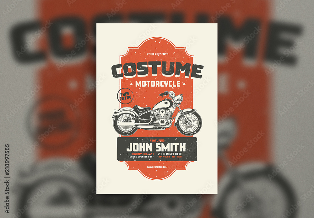 Motorcycle Event Flyer Layout Stock Template | Adobe Stock