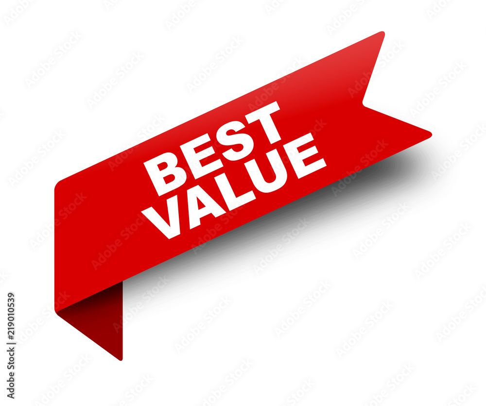 red vector banner ribbon best value Stock Vector | Adobe Stock