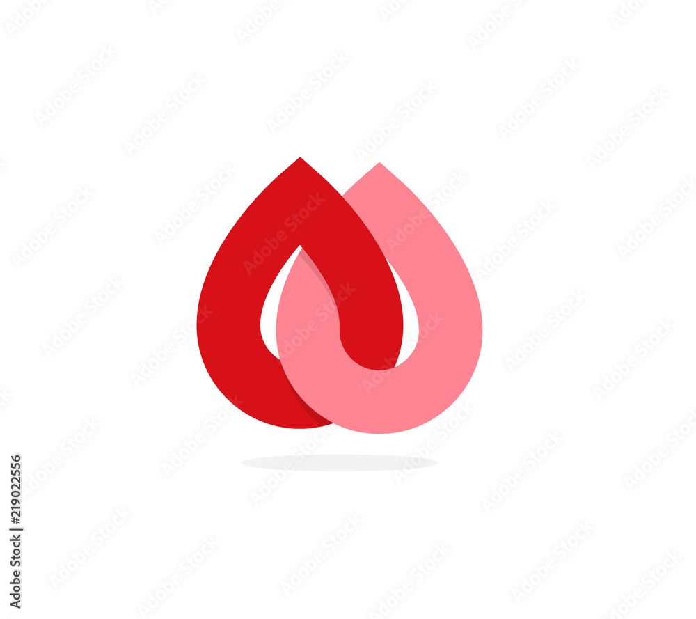 Blood transfusion, Donate blood symbol, two blood drop, abstract red ...