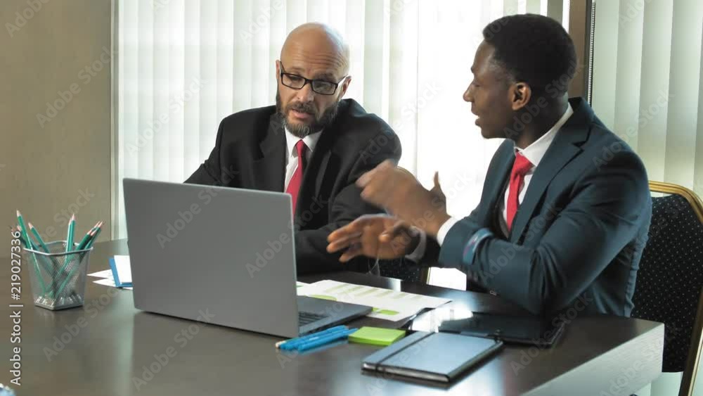 African black client having claims about business document disagreeing ...