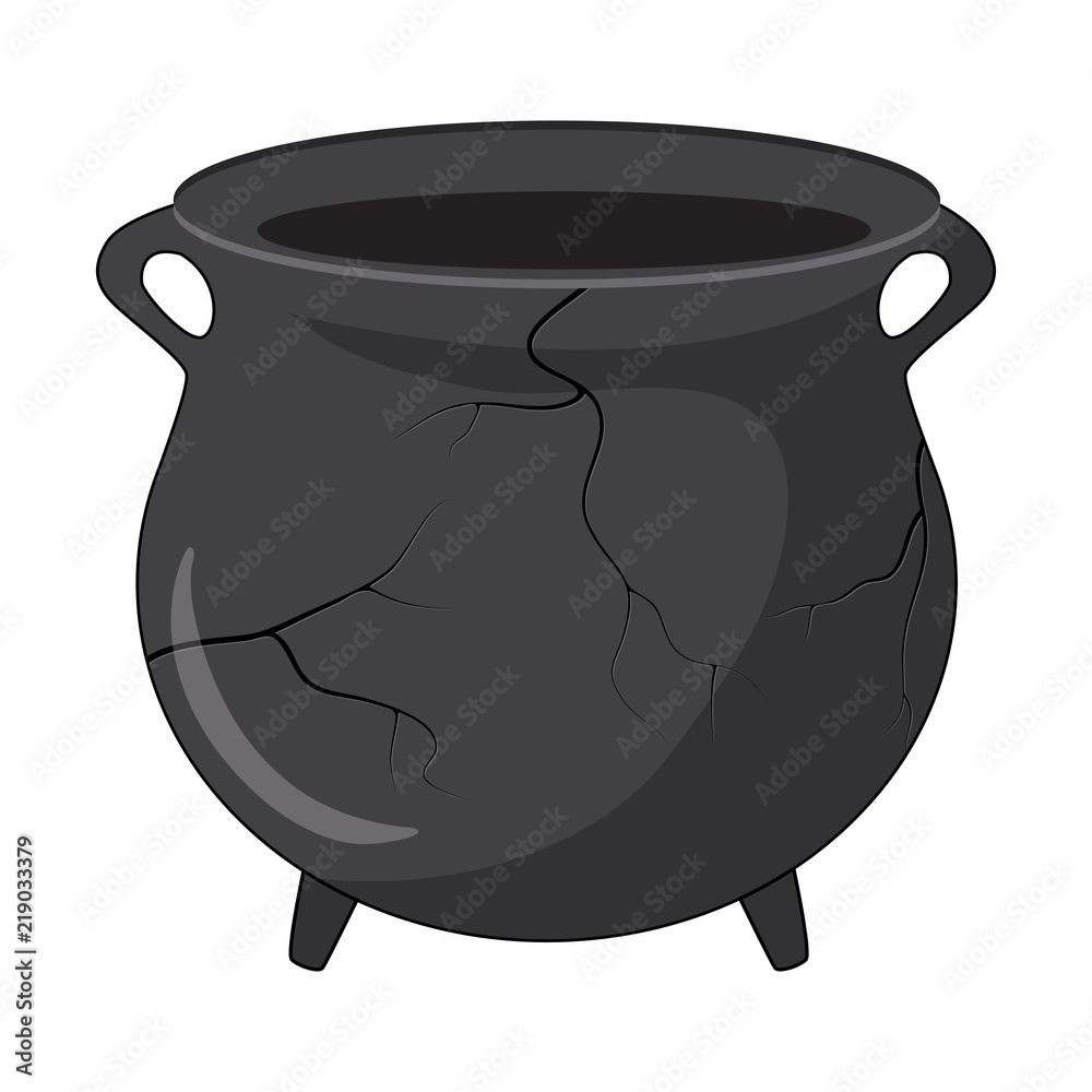broken cauldron, pot vector design isolated on white background Stock ...