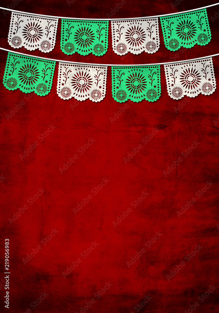 Traditional Mexican paper decoration background with old paper texture ...