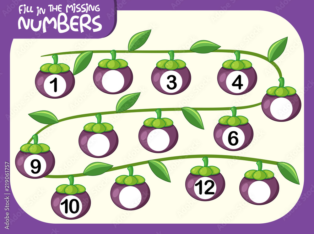 A math number worksheet Stock Vector | Adobe Stock