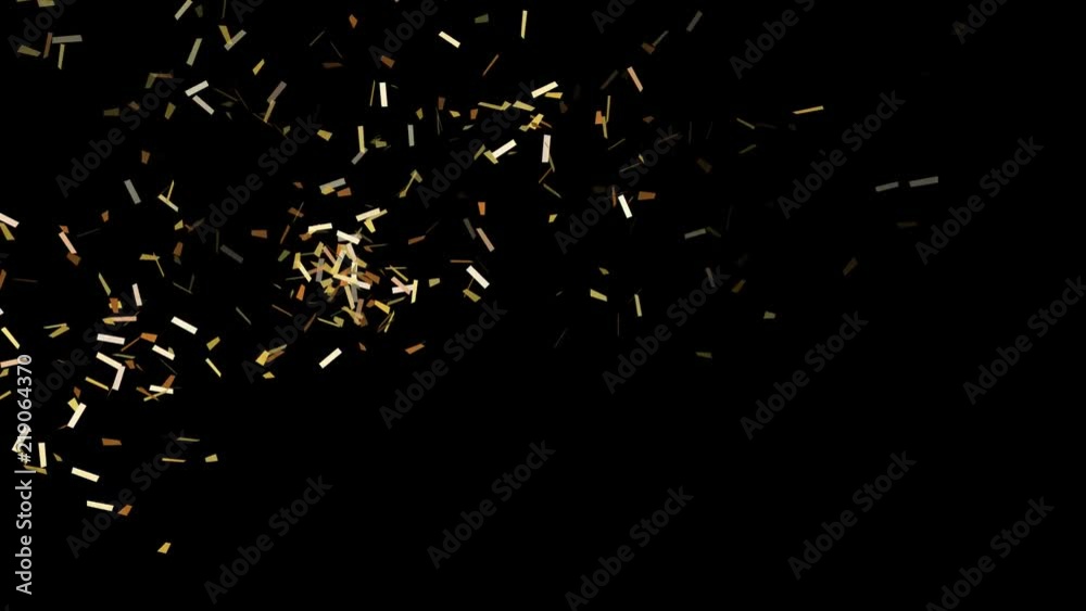 Gold confetti on black background - seamless looping, alpha and 4K ...