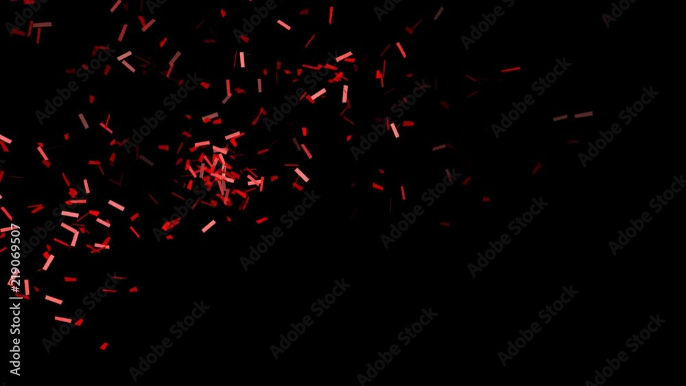 Red confetti on black background - loop, alpha channels, 4K Stock Video ...