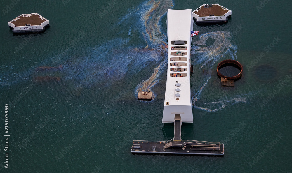 USS Arizona Memorial in Pearl Harbor Honolulu Hawaii Stock Photo ...