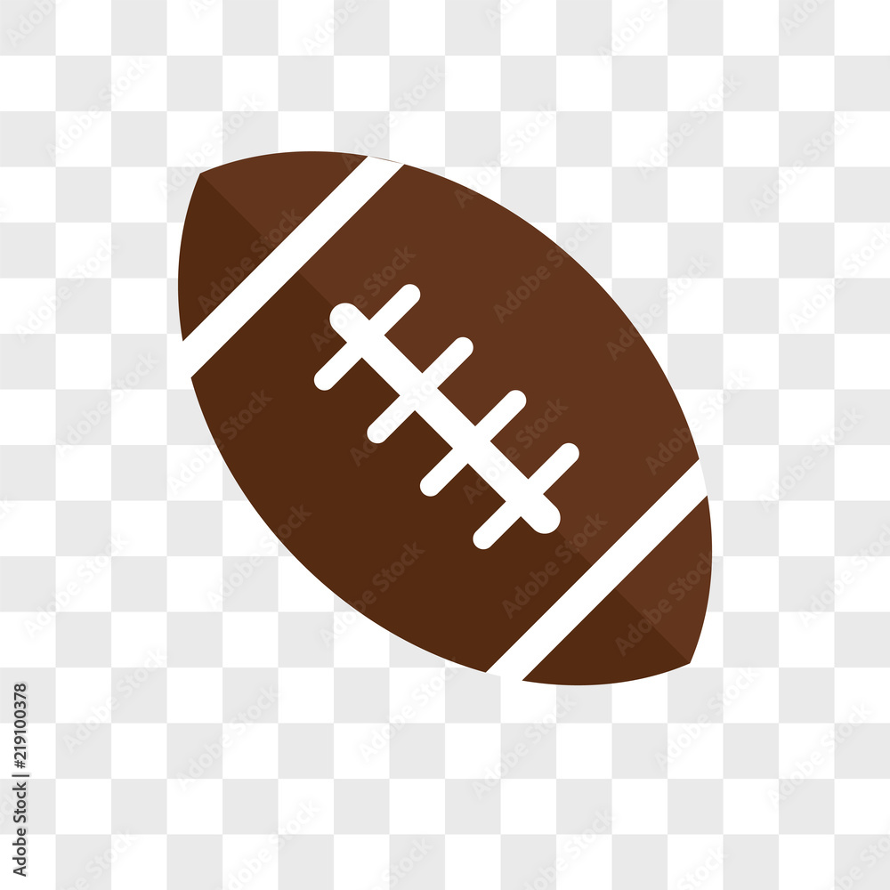 American football vector icon on transparent background, American ...